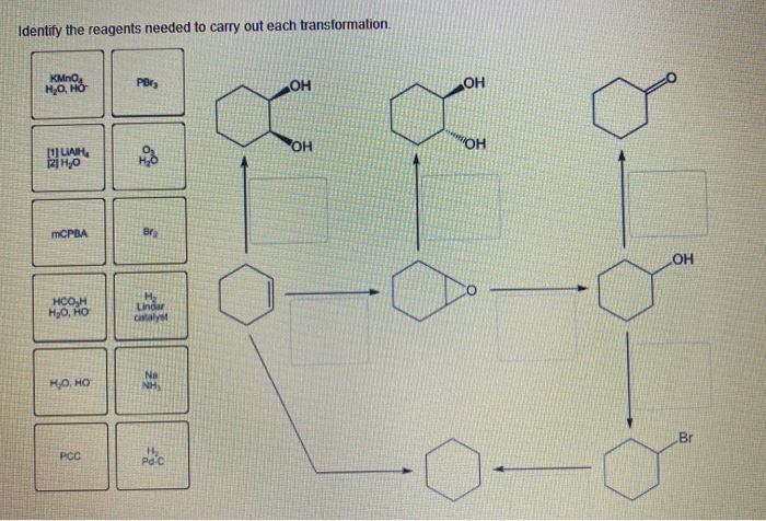 Solved Identify the reagents needed to carry out each | Chegg.com