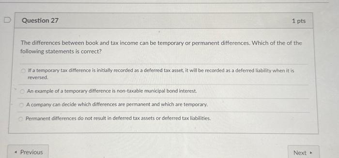 Solved The differences between book and tax income can be | Chegg.com