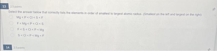Solved Select the answer beiow that correctly lists the | Chegg.com
