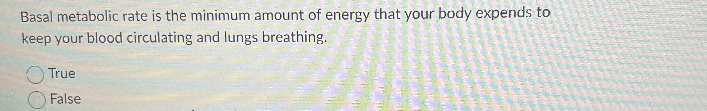 Solved Basal metabolic rate is the minimum amount of energy | Chegg.com