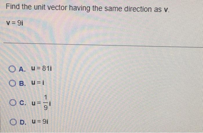 Solved Find the unit vector having the same direction as \\( | Chegg.com