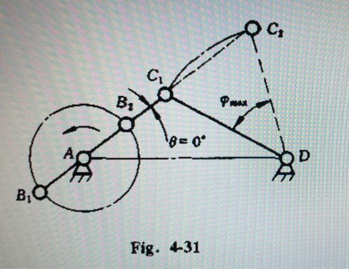 Solved 49 The crank-rocker mechanism shown in Fig. 4-31 has | Chegg.com