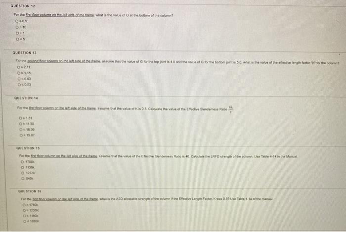 Solved HP Sian SOURI W14x145 10 ft 12 ft QUESTION 12 For | Chegg.com