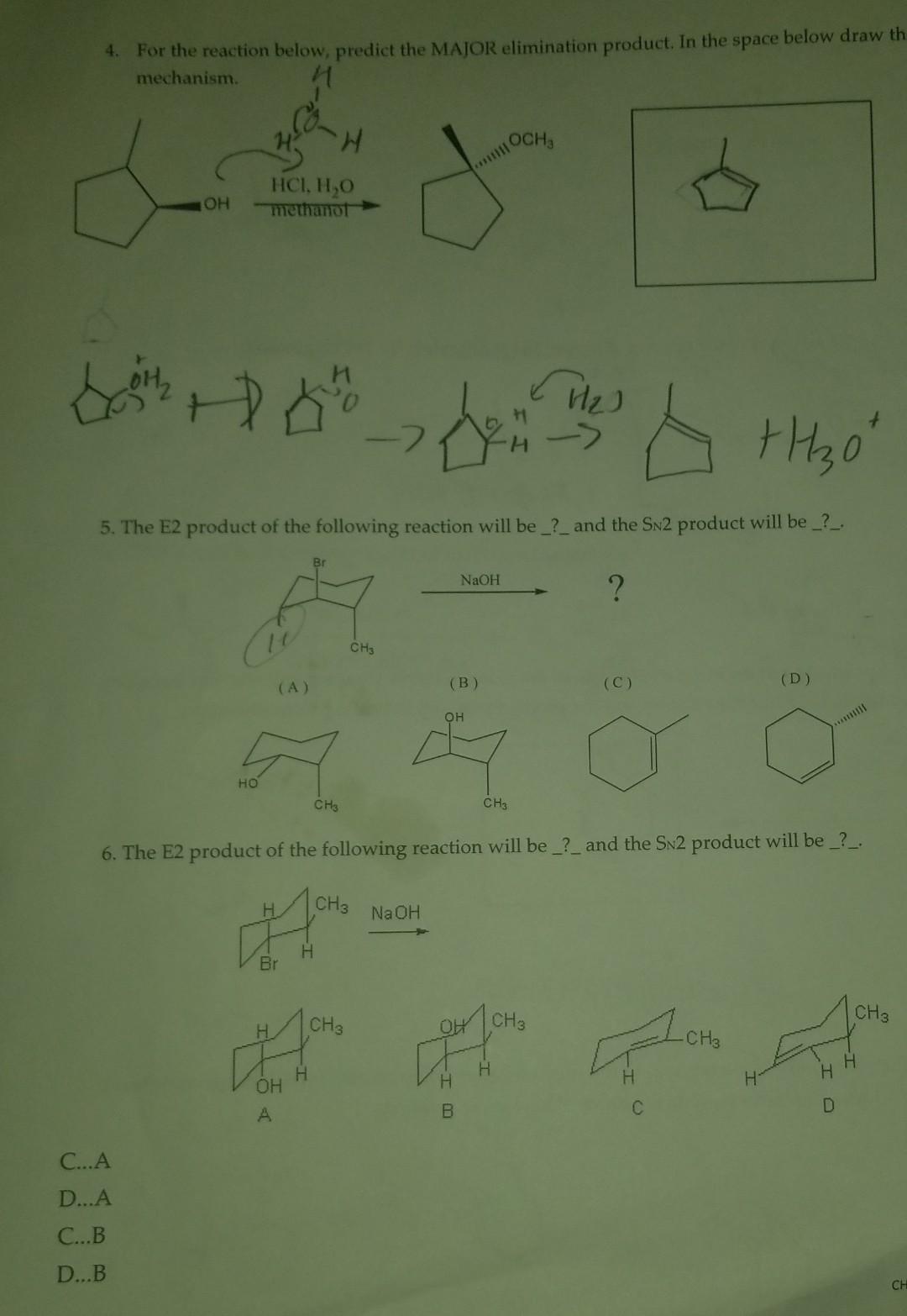 Solved 7. Consider the reaction below A. The trans product | Chegg.com
