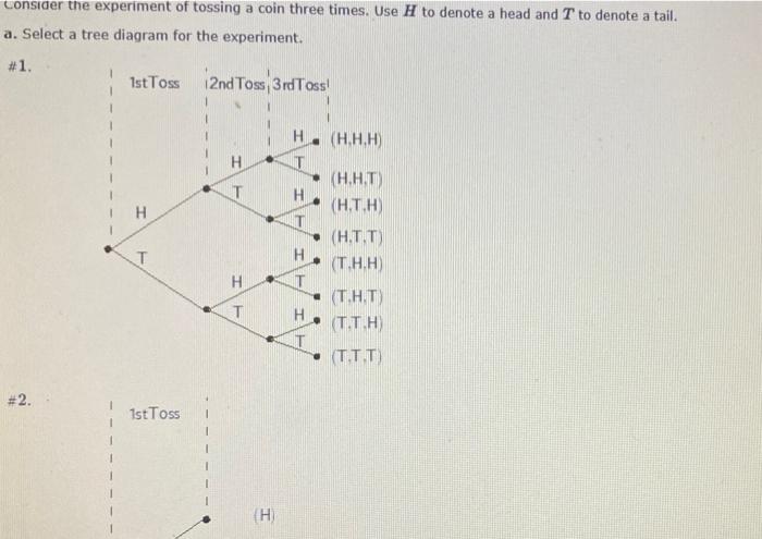 Solved consider the experiment of tossing a coin three | Chegg.com