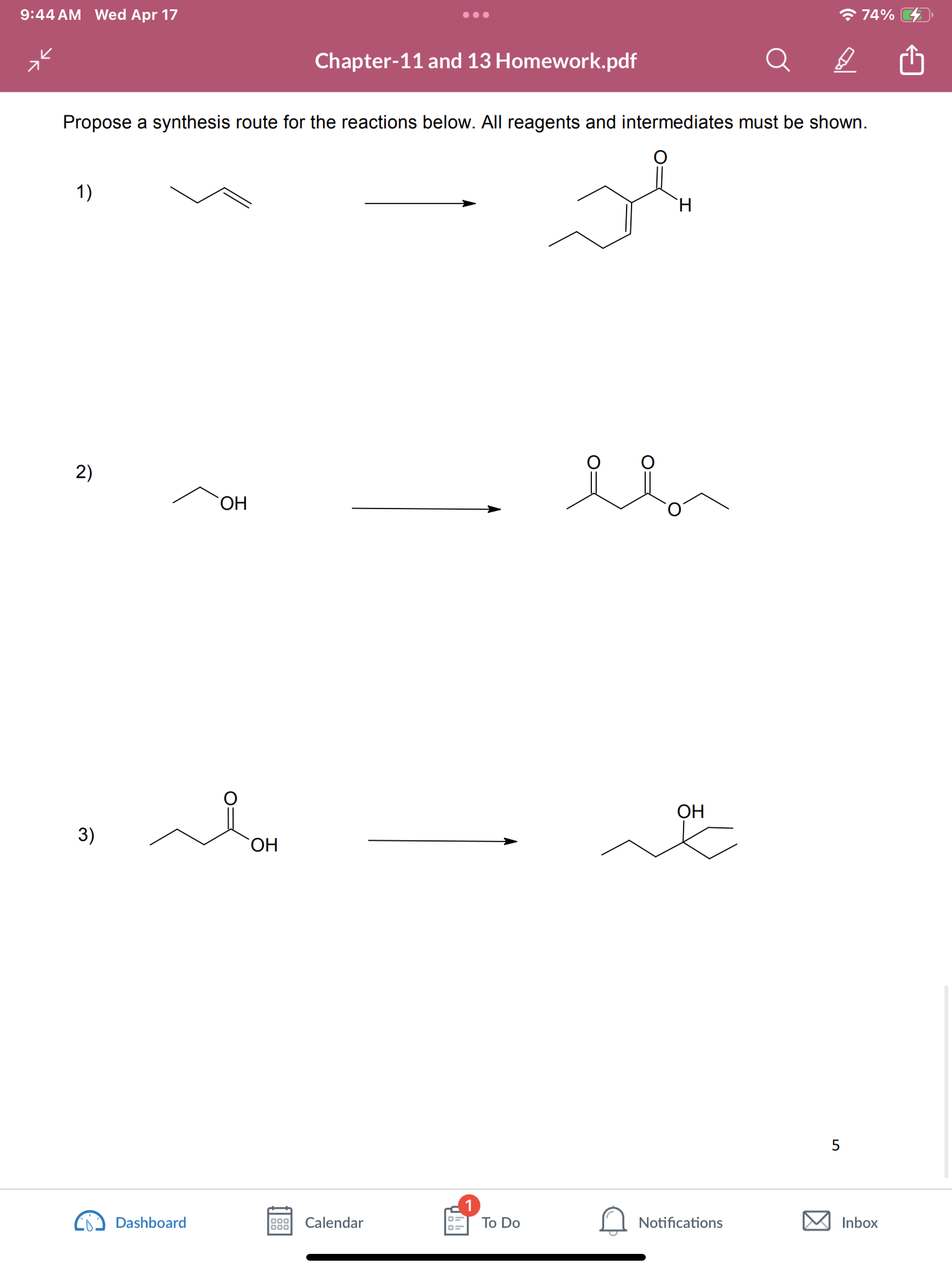 Propose a synthesis route for the reactions below. | Chegg.com