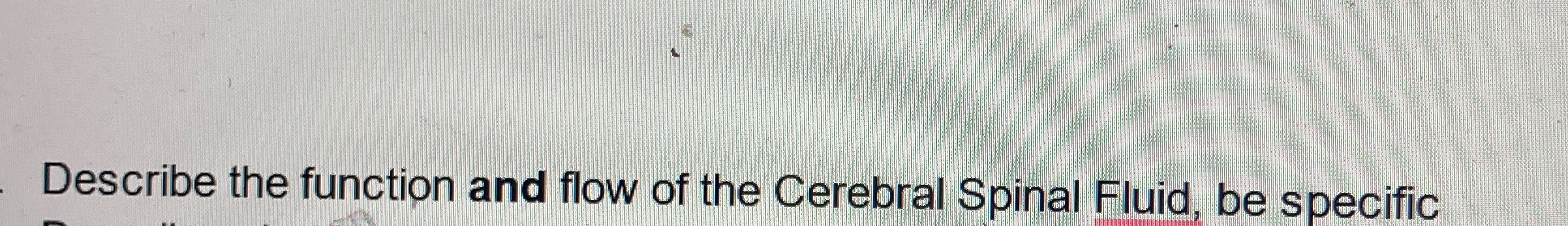 Solved Describe the function and flow of the Cerebral Spinal | Chegg.com