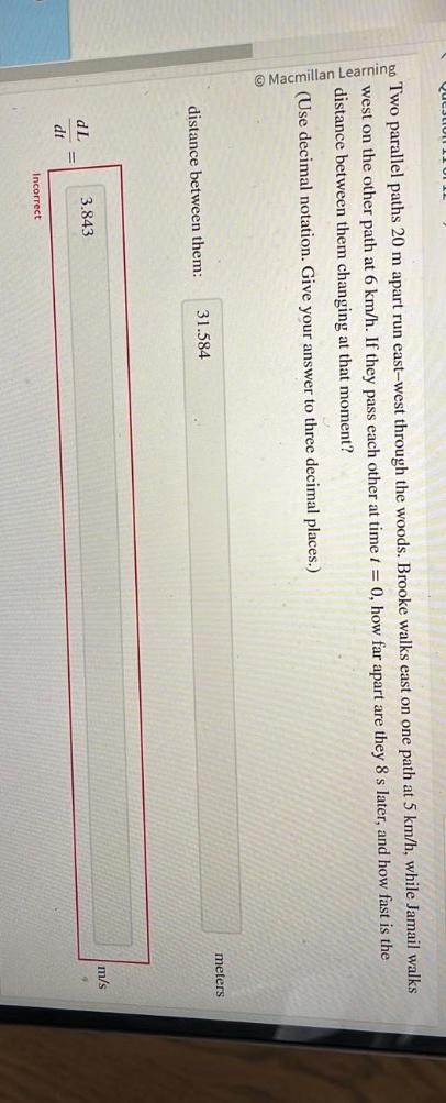 Solved Two parallel paths 20 m apart run east-west through | Chegg.com