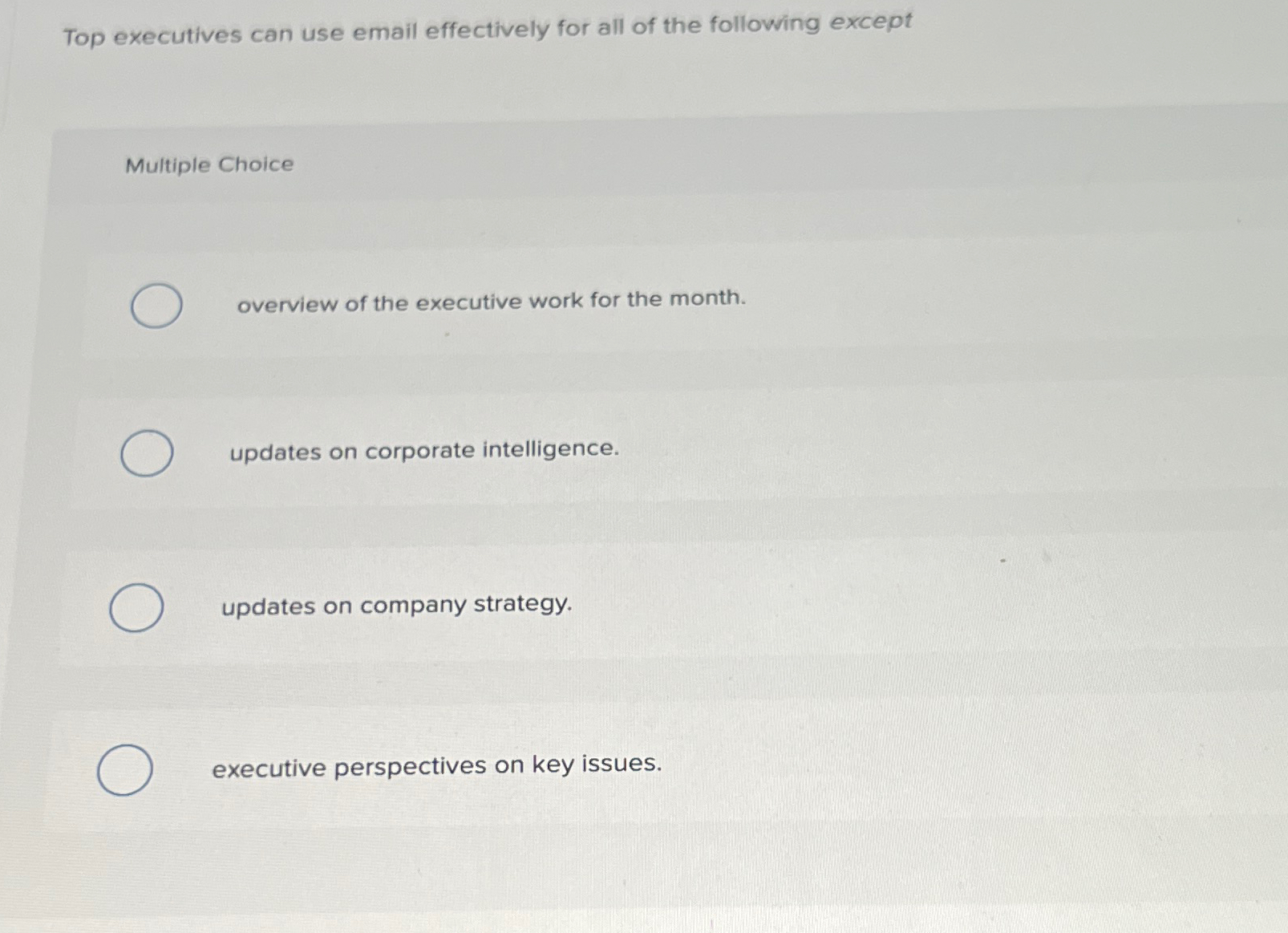Solved Top executives can use email effectively for all of | Chegg.com