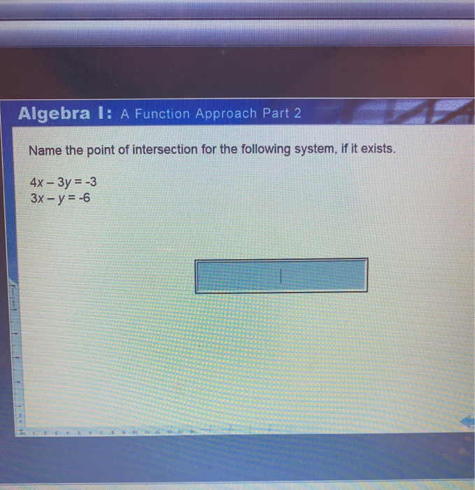 Solved Algebra 1 : A Function Approach Part 2 Name the point | Chegg.com