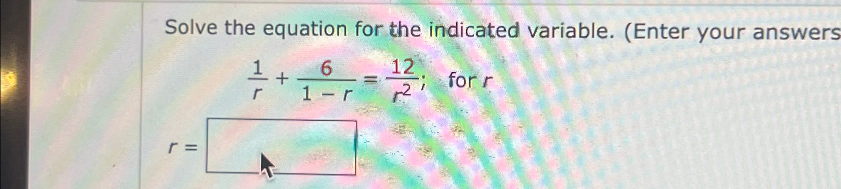 Solved Solve the equation for the indicated variable. (Enter | Chegg.com