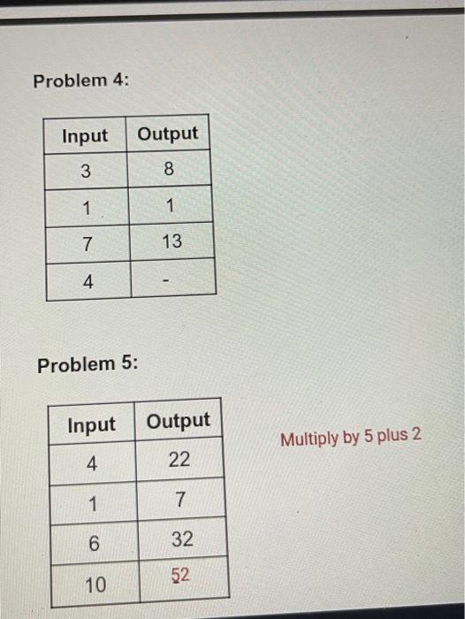 Problem 4: Problem 5: Multiply by 5 plus 2 | Chegg.com