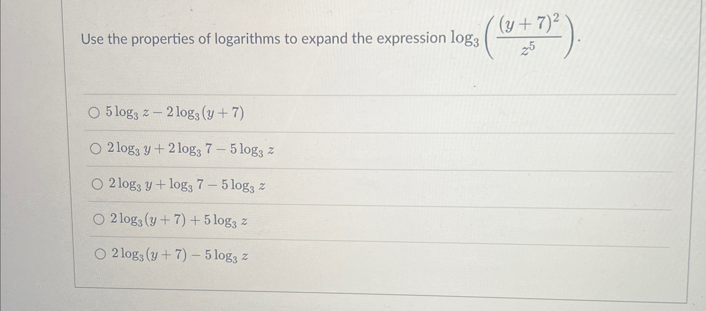 Solved Use the properties of logarithms to expand the | Chegg.com