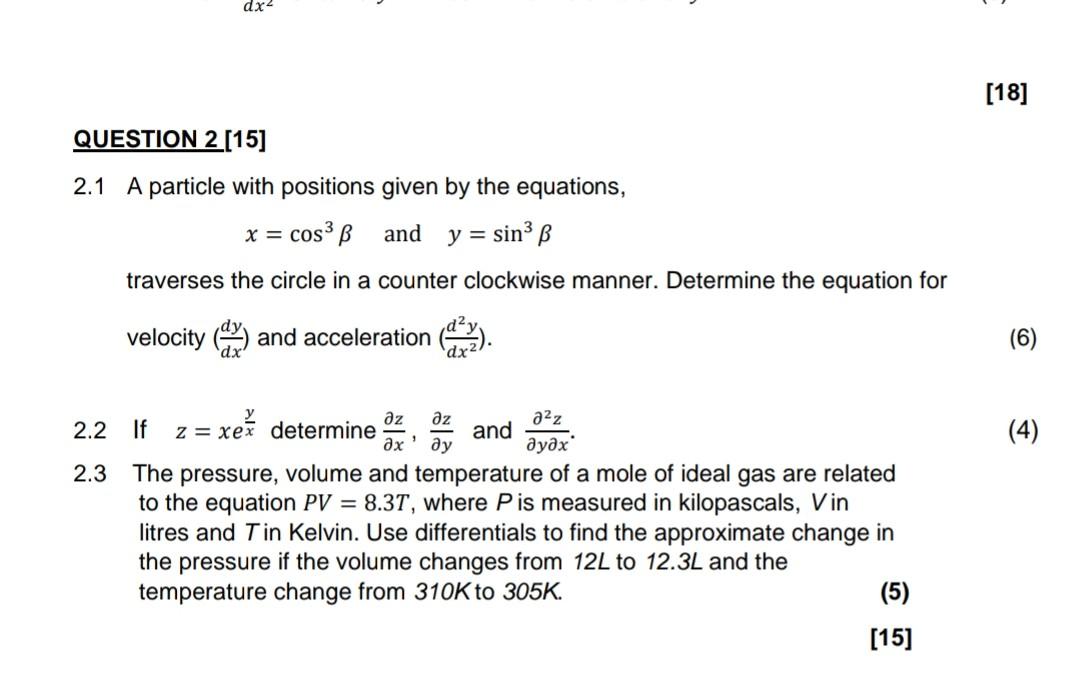 Solved 2.1 A particle with positions given by the equations, | Chegg.com