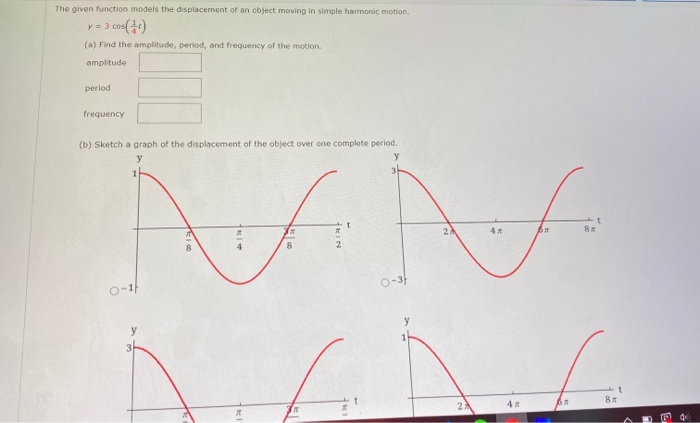 Solved Construct a sinusoidal function with the provided | Chegg.com