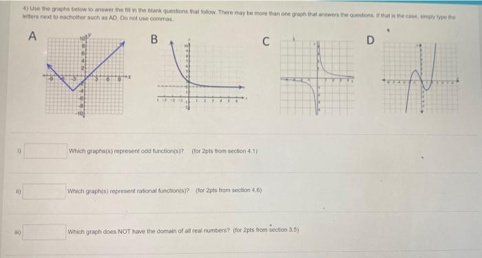 Solved 4) Use the graphs below to answer then the blank | Chegg.com