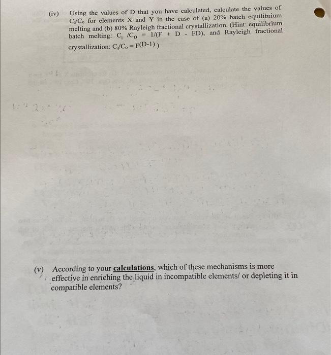 Solved 11- The distribution coefficients for two elements X | Chegg.com