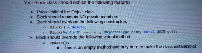 Solved i am trying to write a block class that implementants | Chegg.com