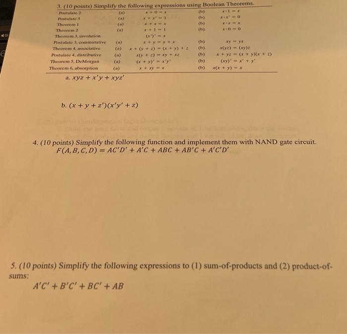 Solved 2. (10 points) Implement the Boolean function | Chegg.com Solved 2. (10 points) Implement the Boolean function | Chegg.com