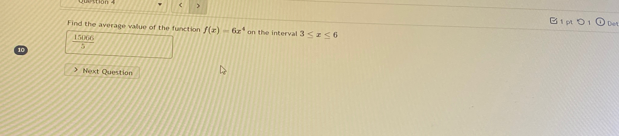 Solved Find the average value of the function f(x)=6x4 ﻿on | Chegg.com