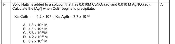 Solved Solid NaBr is added to a solution that has | Chegg.com