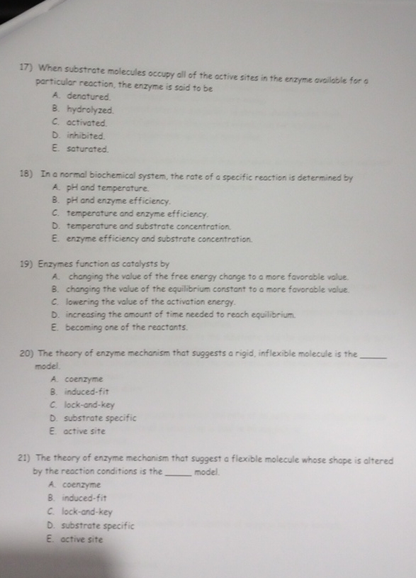 Solved When substrate molecules occupy all of the active | Chegg.com