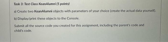 Solved We have a superclass KeanPerson. The UML for | Chegg.com
