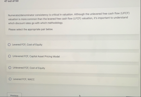 Solved 47 ﻿out of 50Numerator/denominator consistency is | Chegg.com