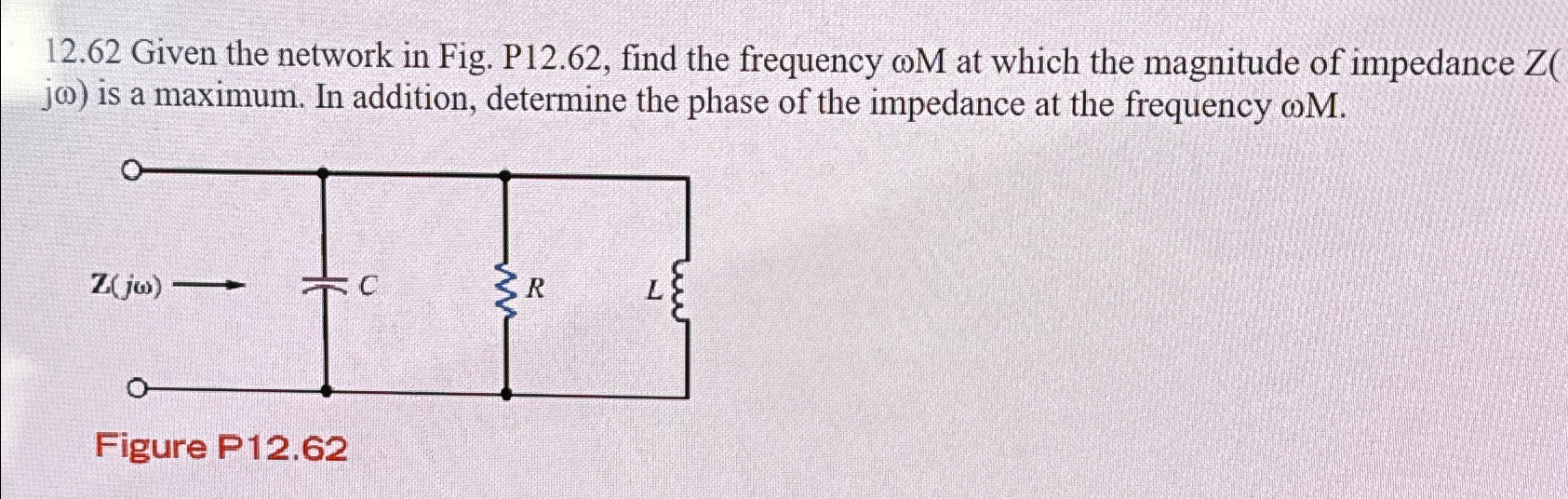 Solved 12.62 ﻿Given the network in Fig. P12.62, ﻿find the | Chegg.com