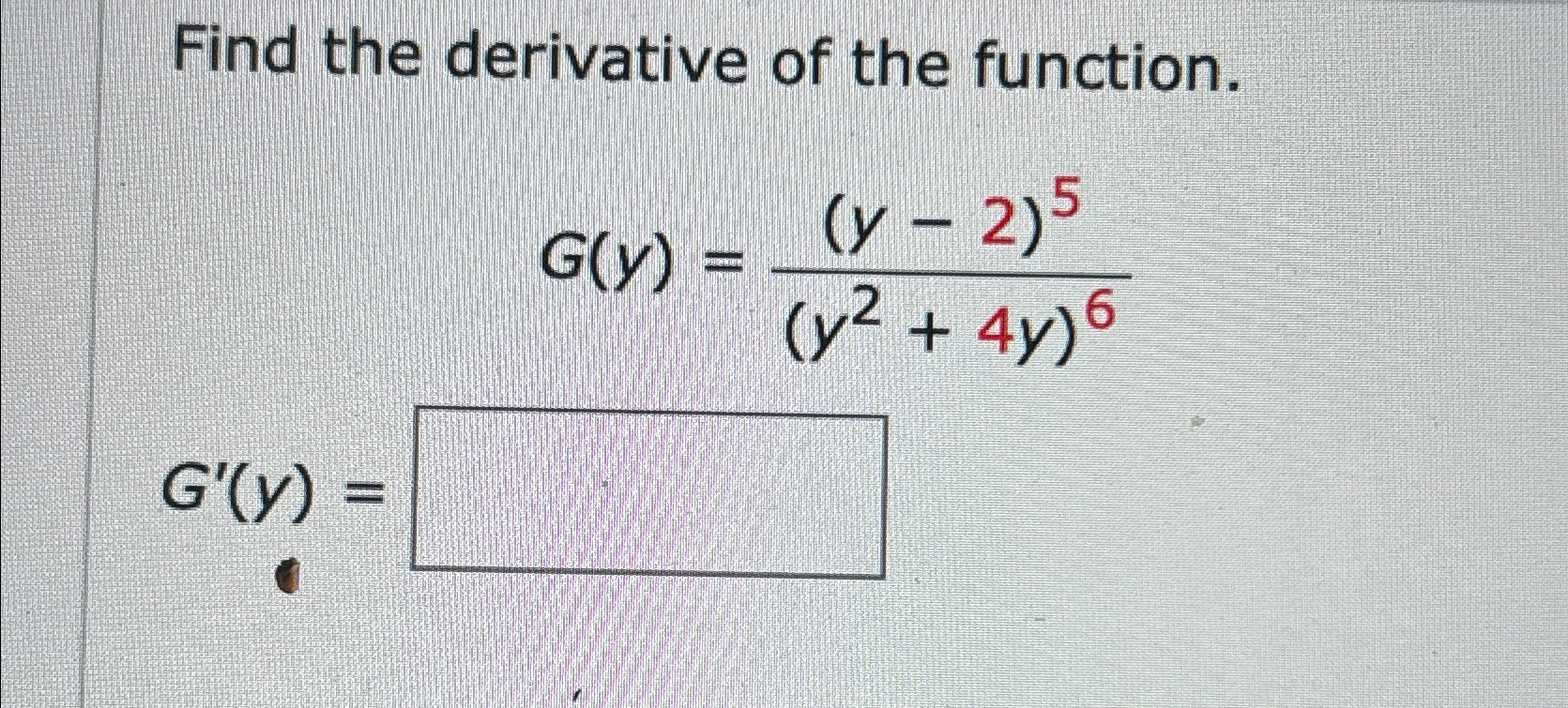 Solved Find the derivative of the | Chegg.com
