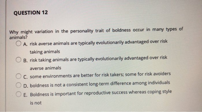 Solved QUESTION 1 Which of Tinbergen's four questions gives | Chegg.com