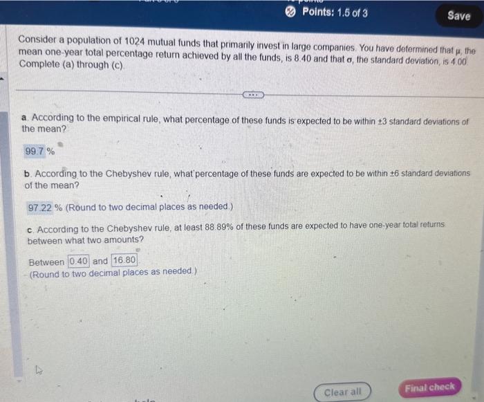 Solved Consider a population of 1024 mutual funds that | Chegg.com