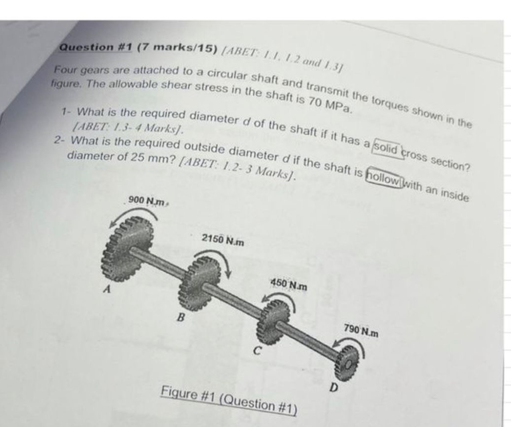 Solved Question #1 (7 ﻿marks/15) (ABET: 1.1.1.2 ﻿and | Chegg.com