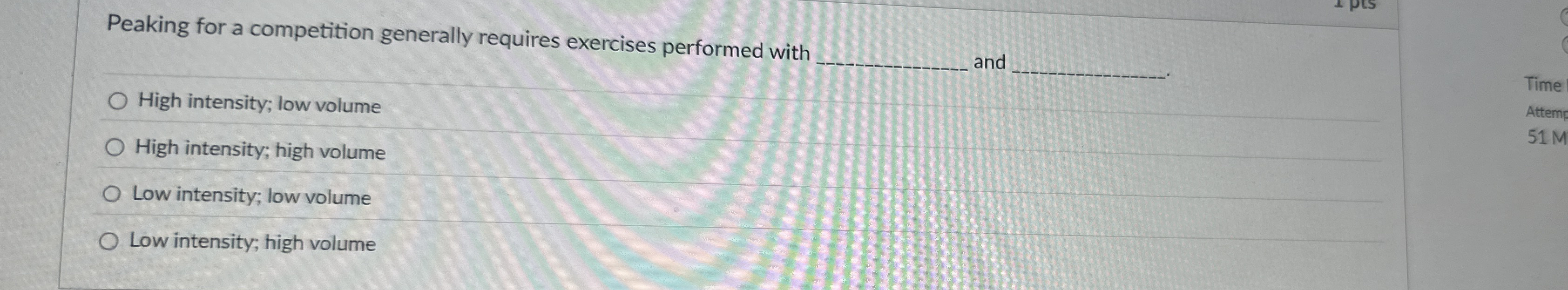 Solved Peaking for a competition generally requires | Chegg.com