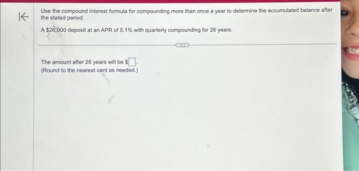 Solved Use the compound interest formula for compounding | Chegg.com