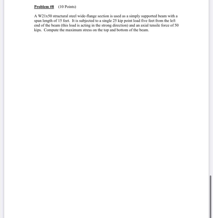 A W21x50 structural steel wide-flange section is used | Chegg.com