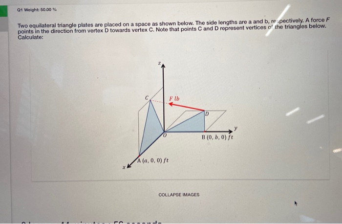 Solved Q1 Weight: 50,00 % Two equilateral triangle plates | Chegg.com