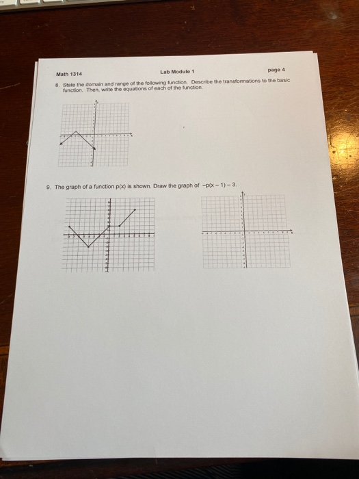 Solved Math 1314 Lab Module 1 page 3 4. Sketch the function | Chegg.com