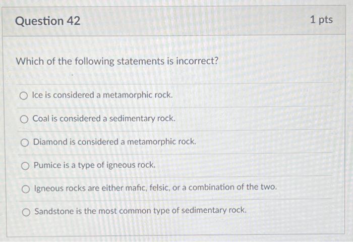 Solved Which of the following statements is incorrect? Ice | Chegg.com Solved Which of the following statements is incorrect? Ice | Chegg.com
