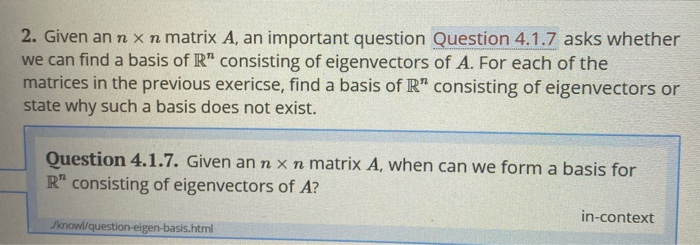 Solved 2 Given An Nxn Matrix A An Important Question