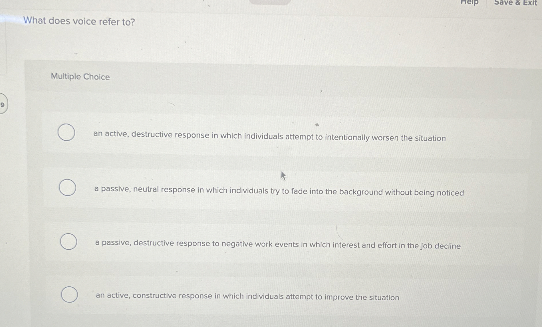 Solved What does voice refer to?Multiple Choicean active, | Chegg.com