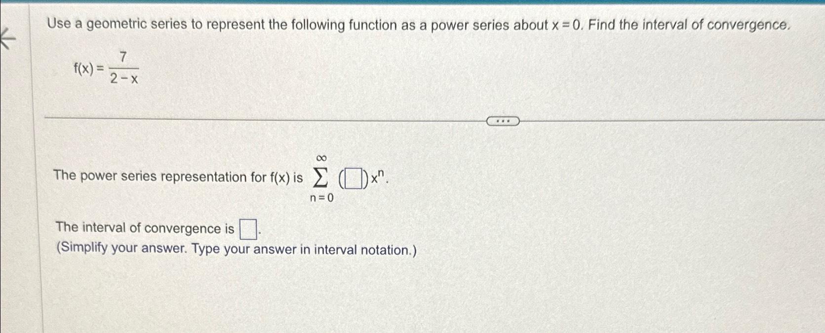 Solved Use a geometric series to represent the following | Chegg.com