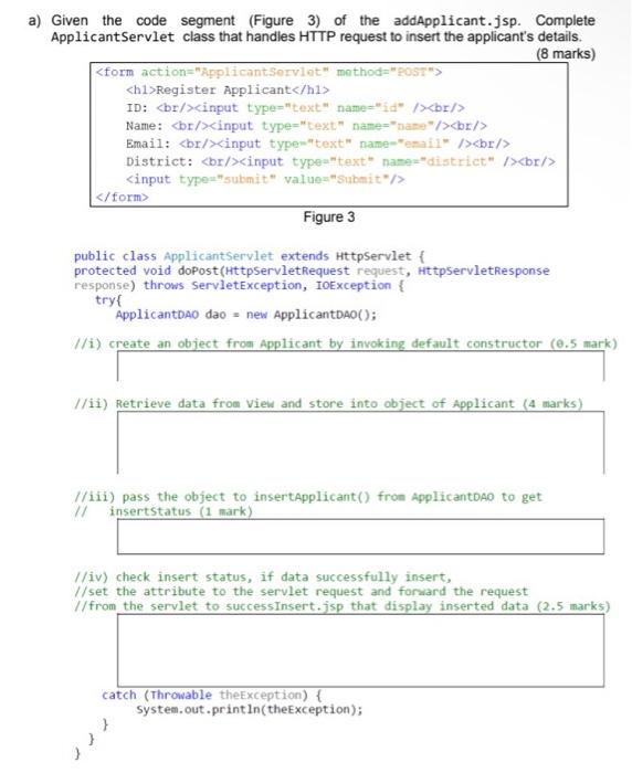 Solved Part III: Complete the following program (25 marks). | Chegg.com