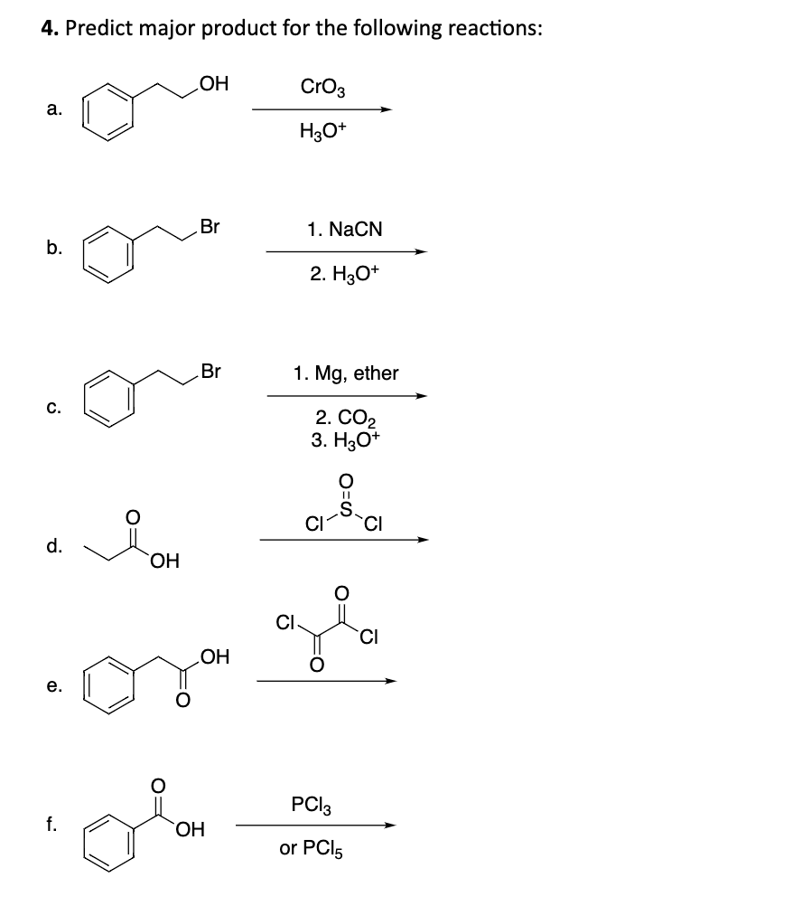Solved Predict major product for the following reactions: | Chegg.com