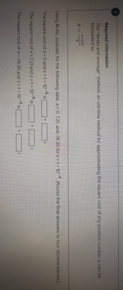 Solved Required information The "divide and average" method, | Chegg.com