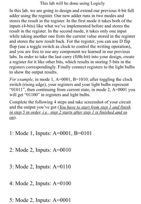 Solved In this lab, we are going to design and extend our | Chegg.com