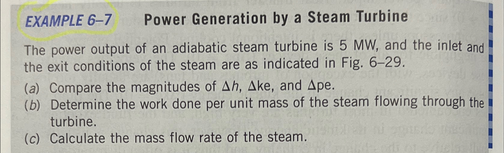 Example 6 7 ï Power Generation By A Steam Turbinethe Chegg