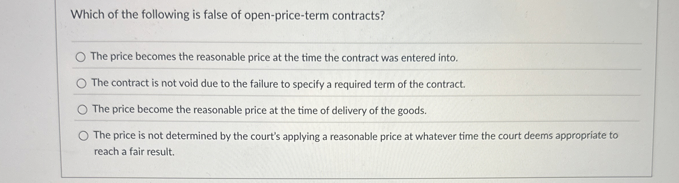 Solved Which of the following is false of open-price-term | Chegg.com