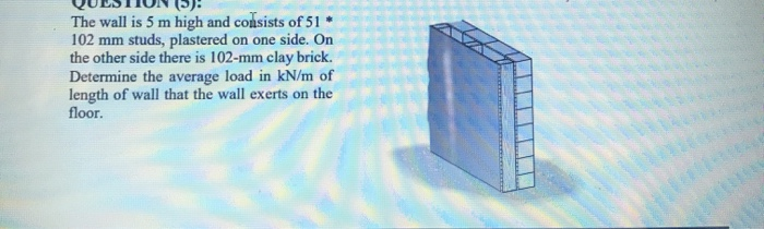 Solved QUESTION (5! The wall is 5 m high and consists of 51 | Chegg.com