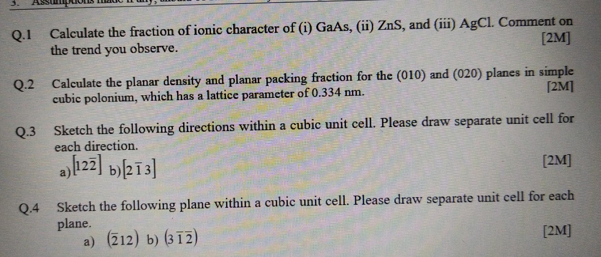 Solved Q.1 Calculate the fraction of ionic character of (i) | Chegg.com